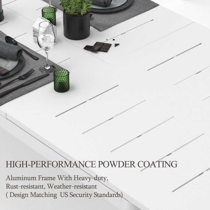 Latitude Run® Malakeh Extendable Aluminum Dining Table & Reviews | Wayfair